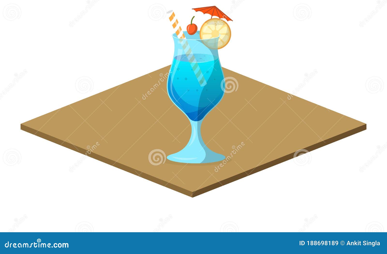 Mock Up Illustration of Mocktail Drink on a Podium Stock Vector ...