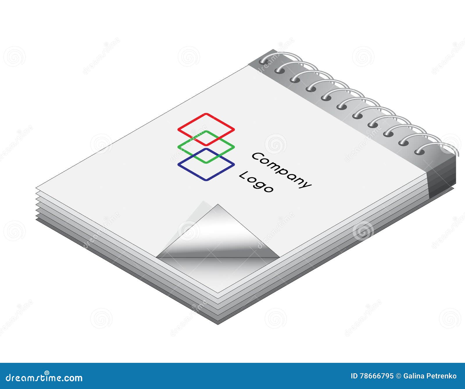 Mock-up Illustration of a Notebook with the Logo for Your Design Stock ...
