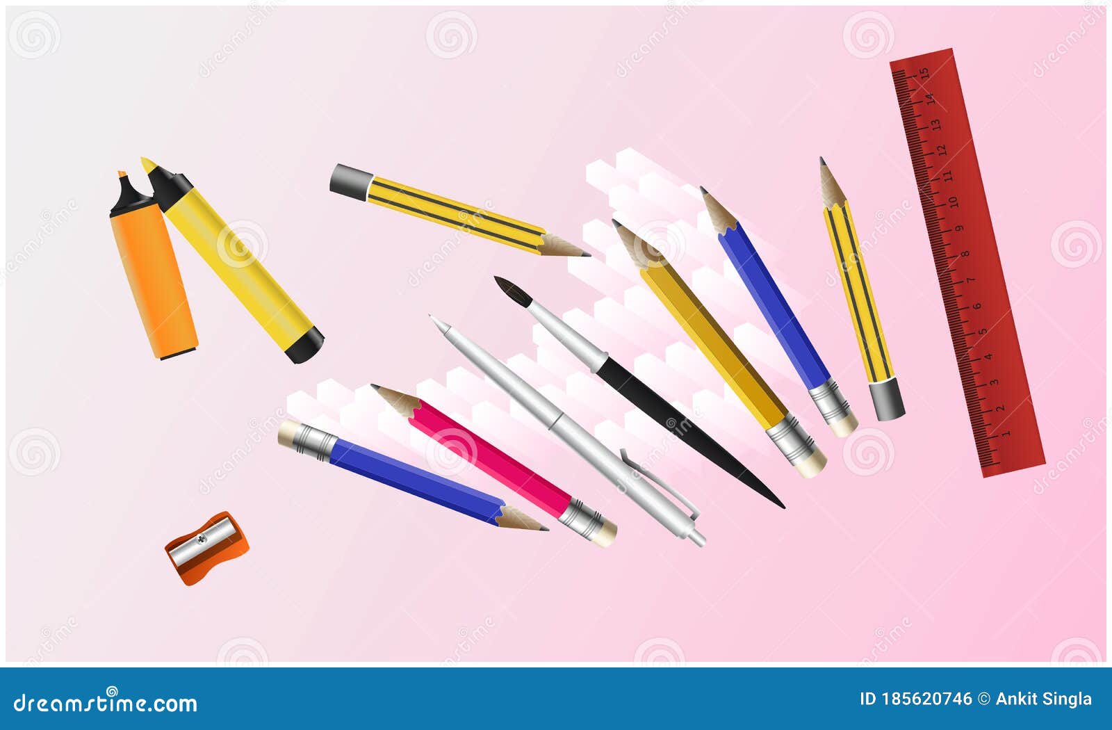 School Instruments, Rulers Vector Illustration In Cartoons Style With ...