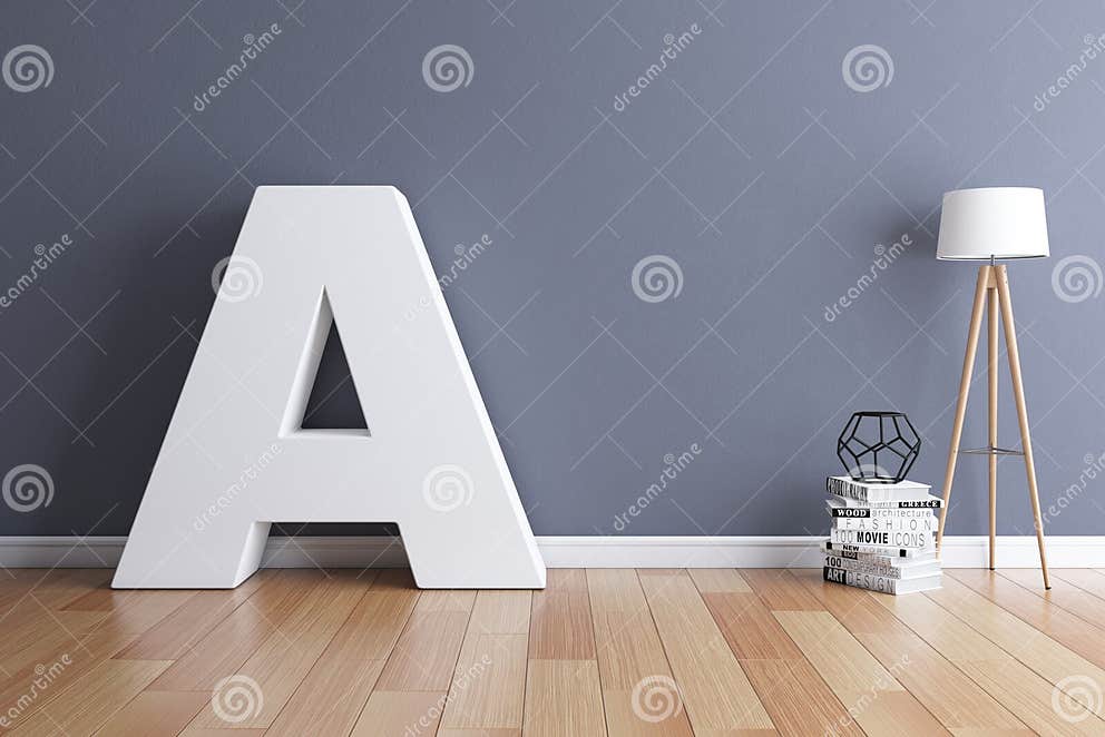 Mock Up Interior Font 3d Rendering Letter a Stock Illustration ...