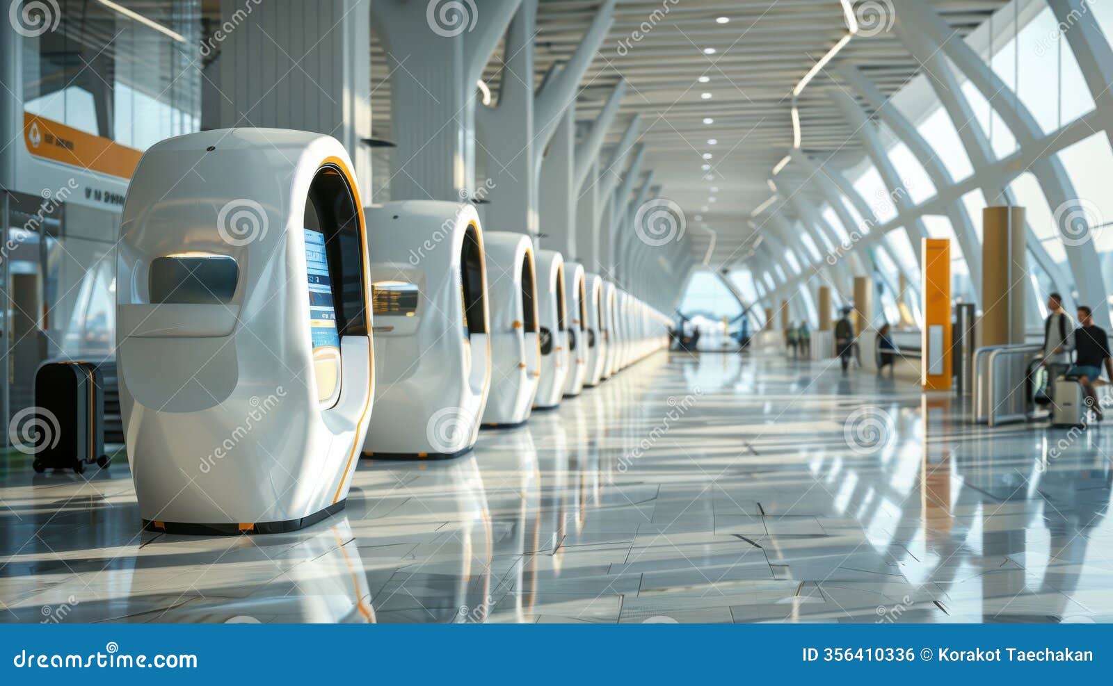 Mock Up Kiosk Machine with Blank Screen. Technology Machine for ...