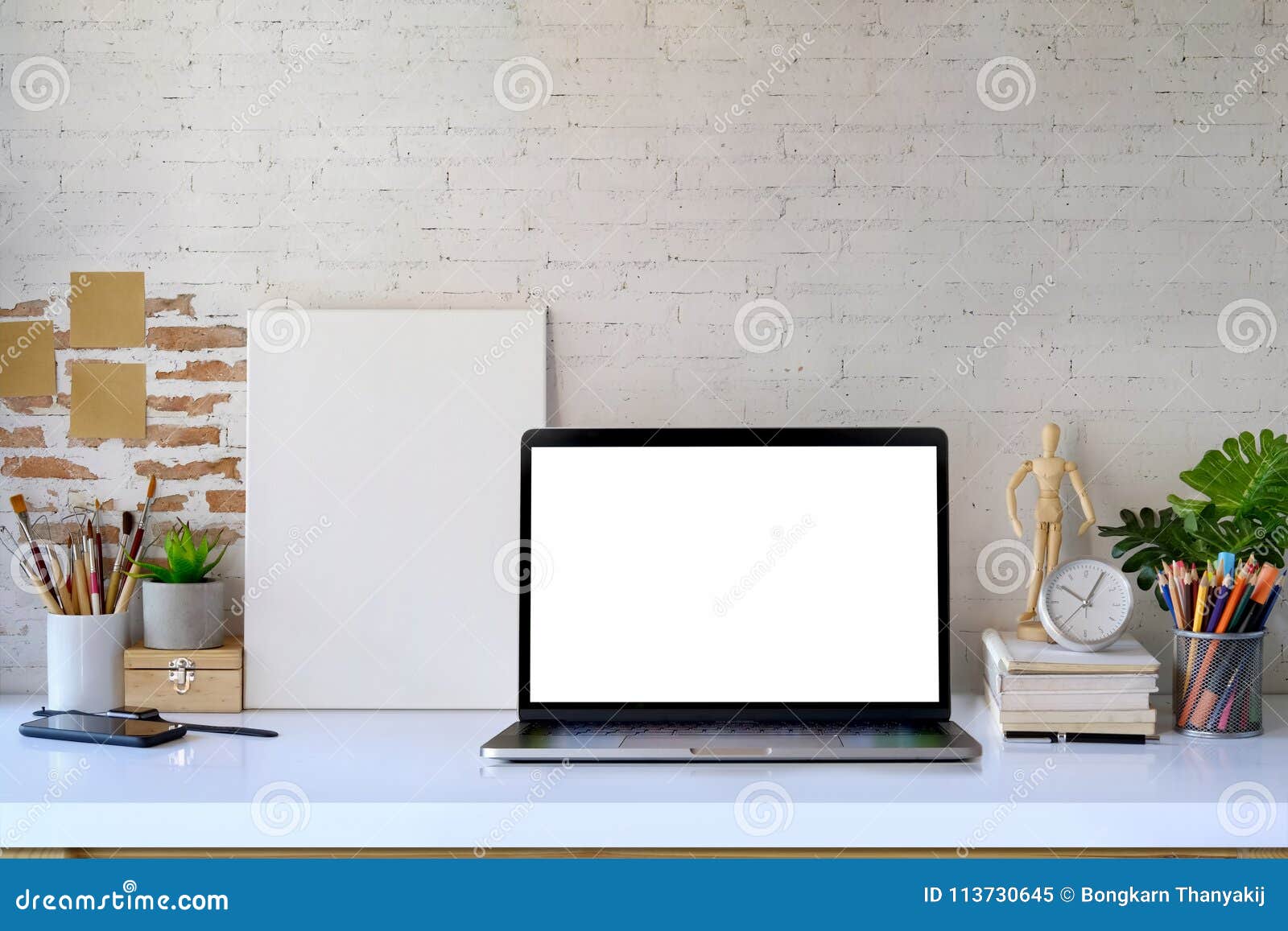 Mock up laptop and frame stock image. Image of internet - 113730645