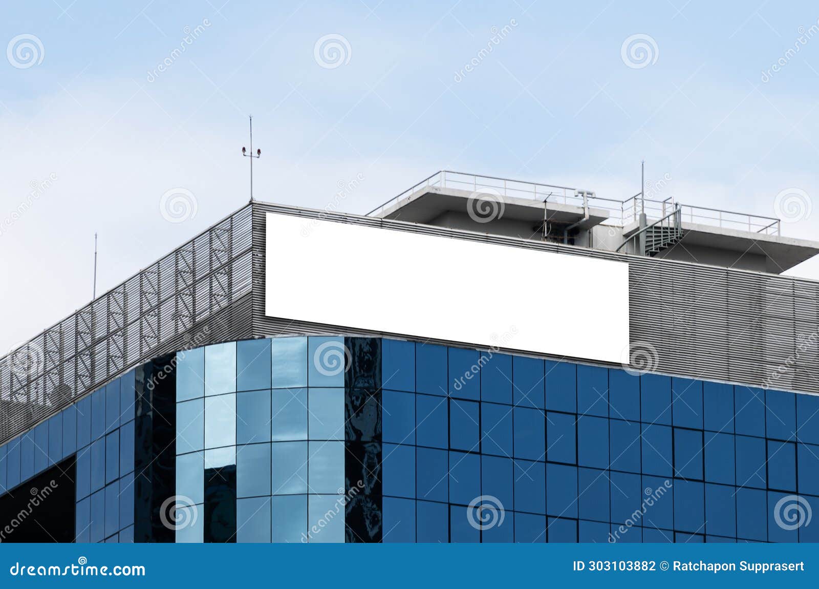 Mock Up LED Display Billboard on Building .clipping Path for Mockup ...
