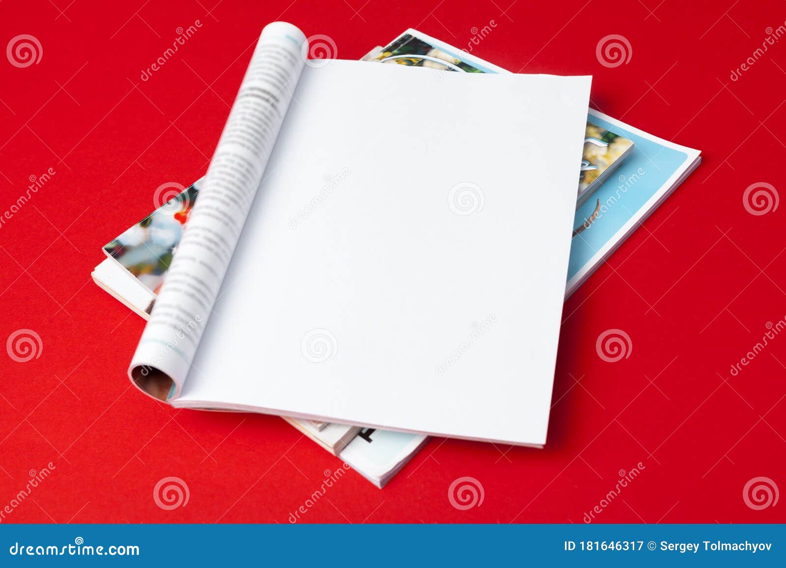 Brochure Mock-up On Background. Hovering Blank Tri-fold Paper Brochure ...