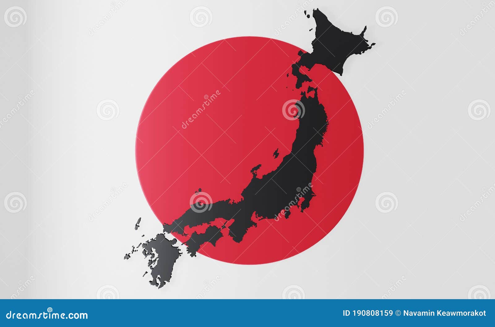 Mock Up Map Japan 3d Map Realistic.3d Rendering Stock Illustration ...