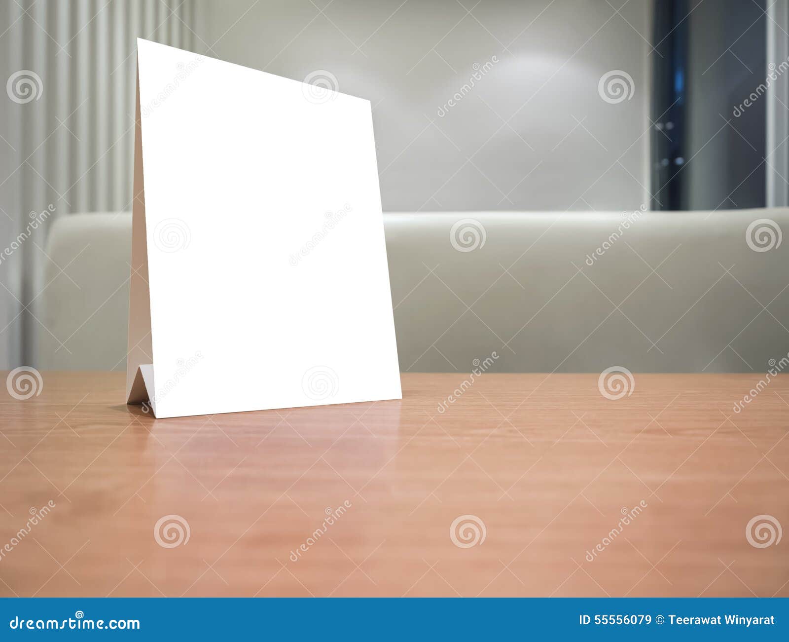 Mock Up Menu Frame Template On Table In Restaurant Cafe Royalty-Free ...