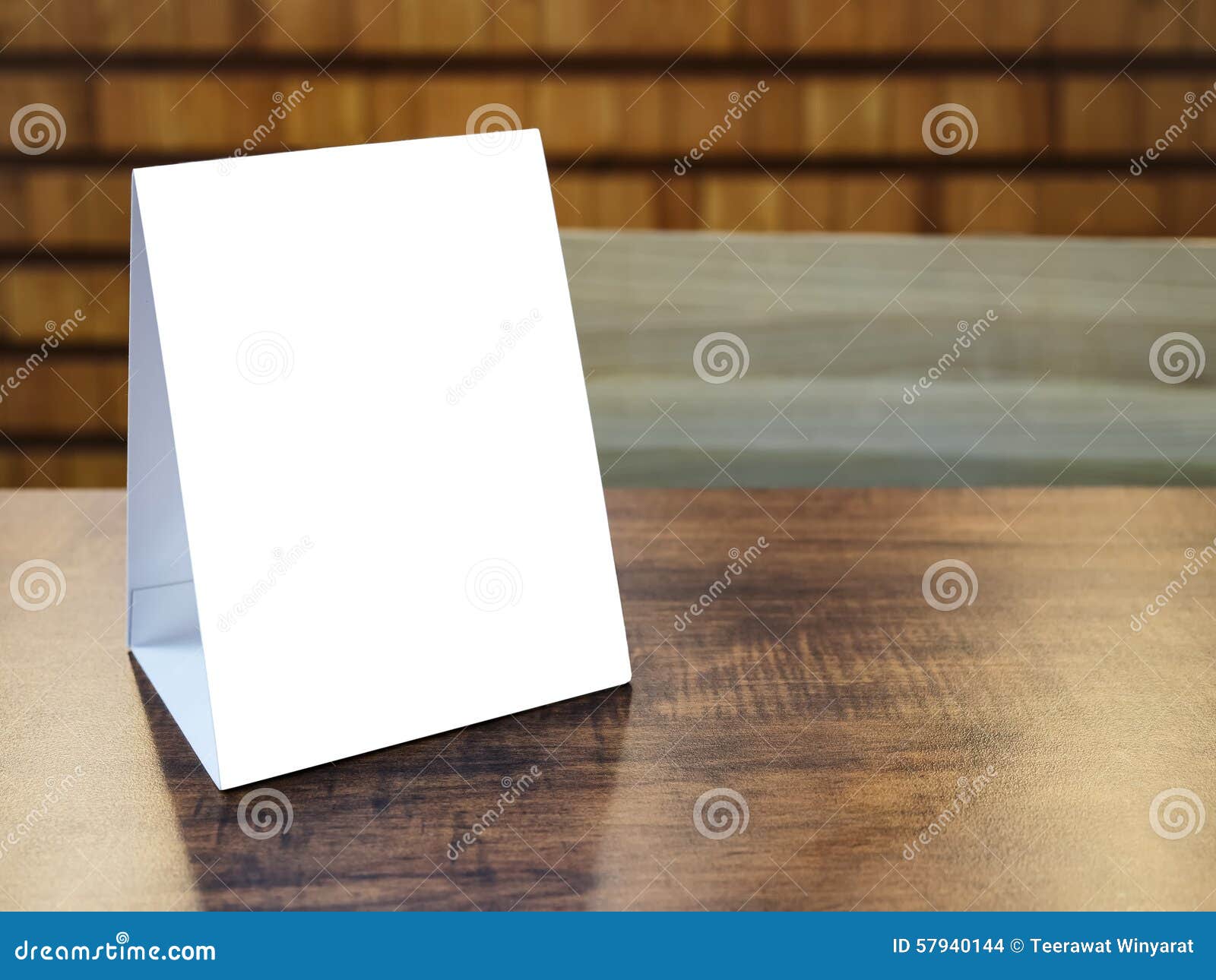 Mock Up Menu Frame Template on Table in Restaurant Cafe Stock Photo ...
