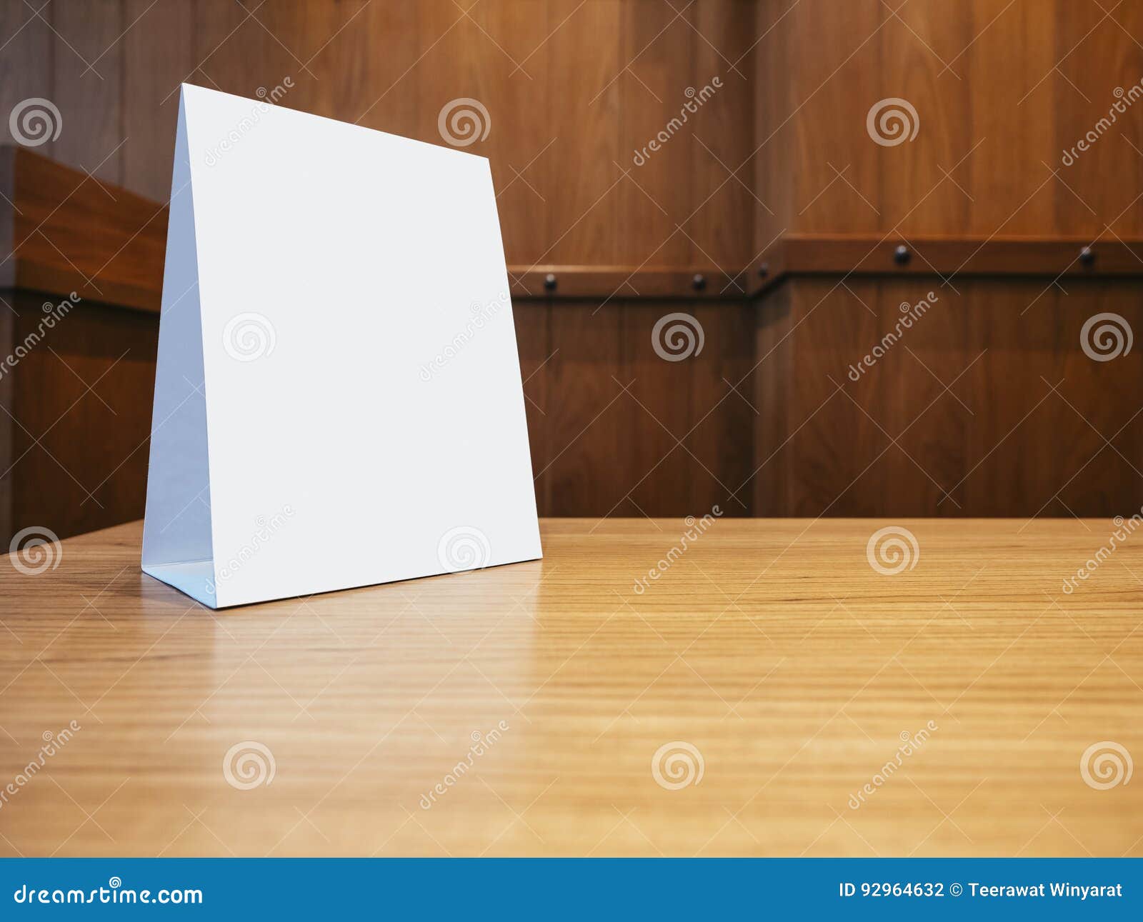 Mock Up Menu Frame Template on Table Restaurant Cafe Stock Photo ...