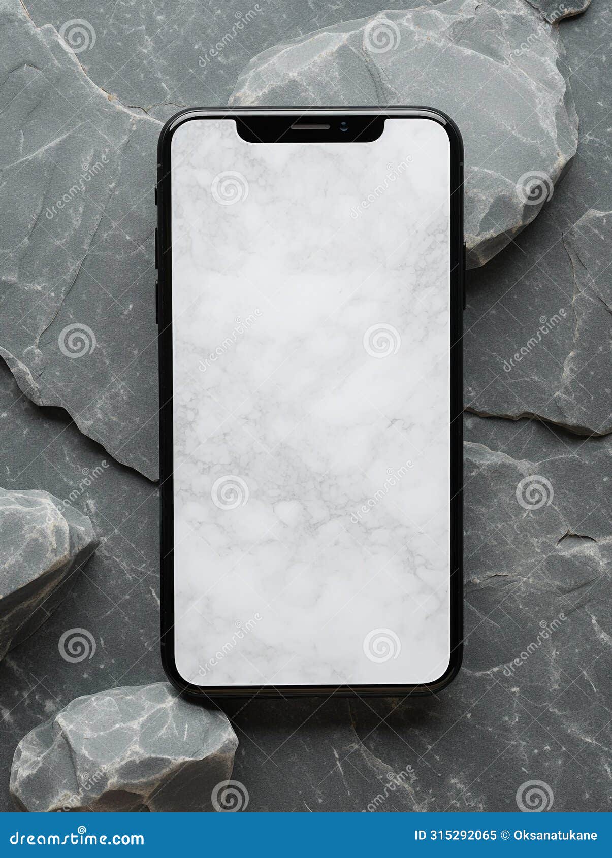 Mock Up for the Mobile Phone Screen on Stone Wall Texture. Stock ...