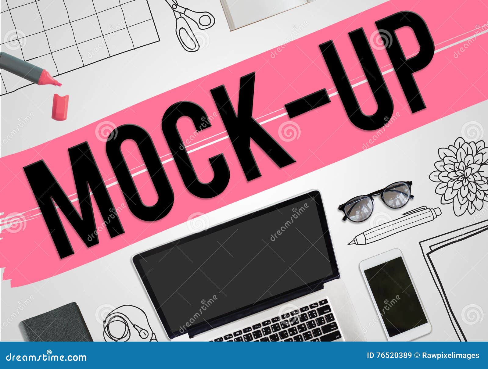 Mock Up Model Typography Object Sample Concept Stock Illustration ...