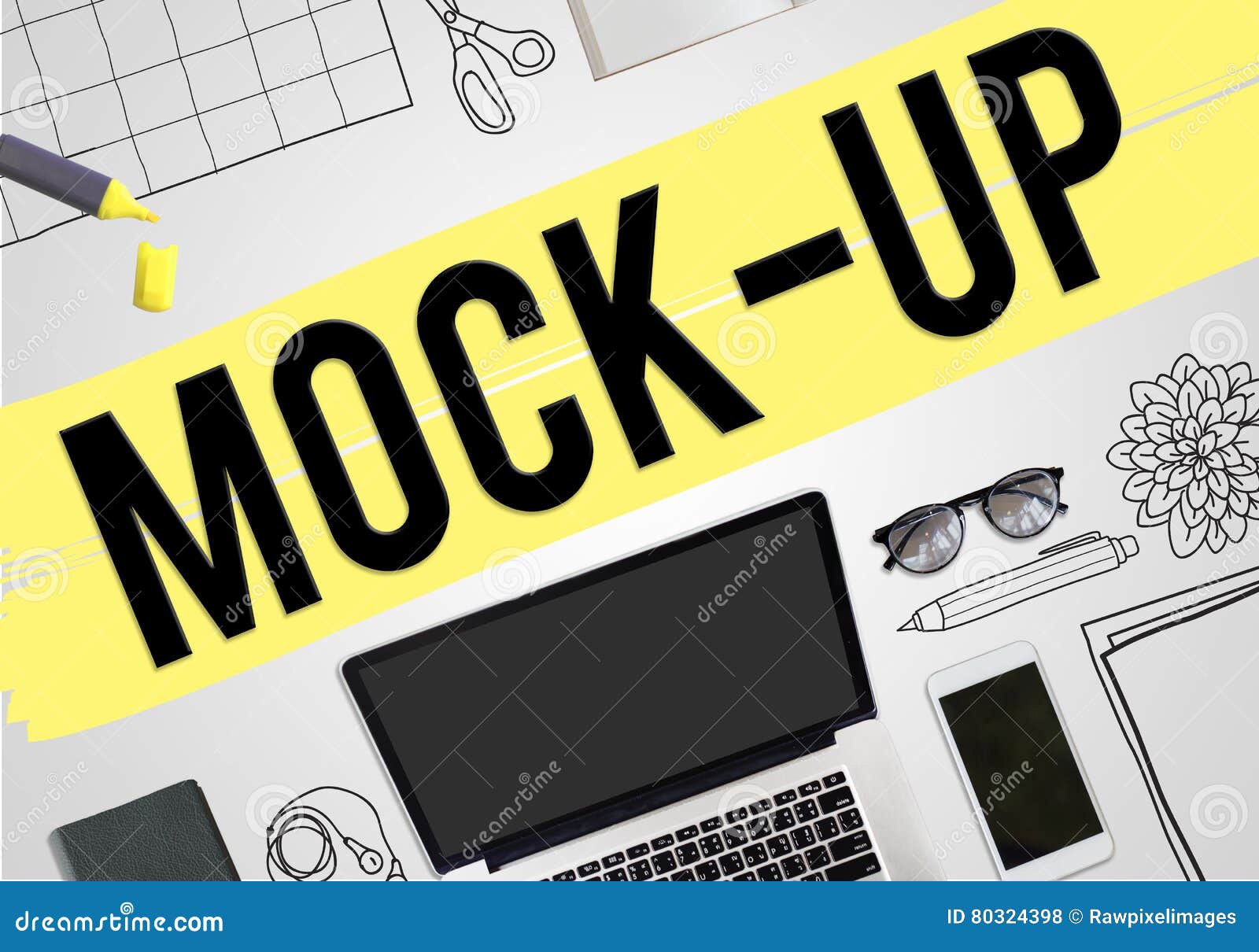 Mock Up Model Typography Object Sample Concept Stock Illustration ...