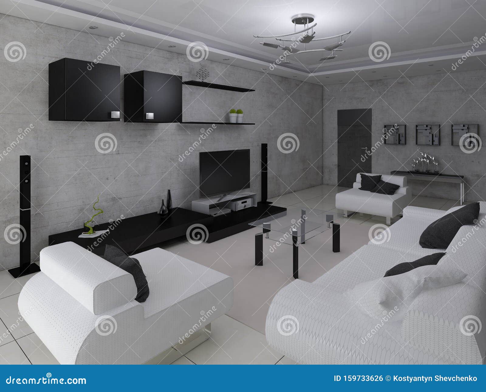 Mock Up a Modern Hi-tech Style Living Room with Functional Furniture ... Mock Up a Modern Hi-tech Style Living Room with Functional Furniture ...