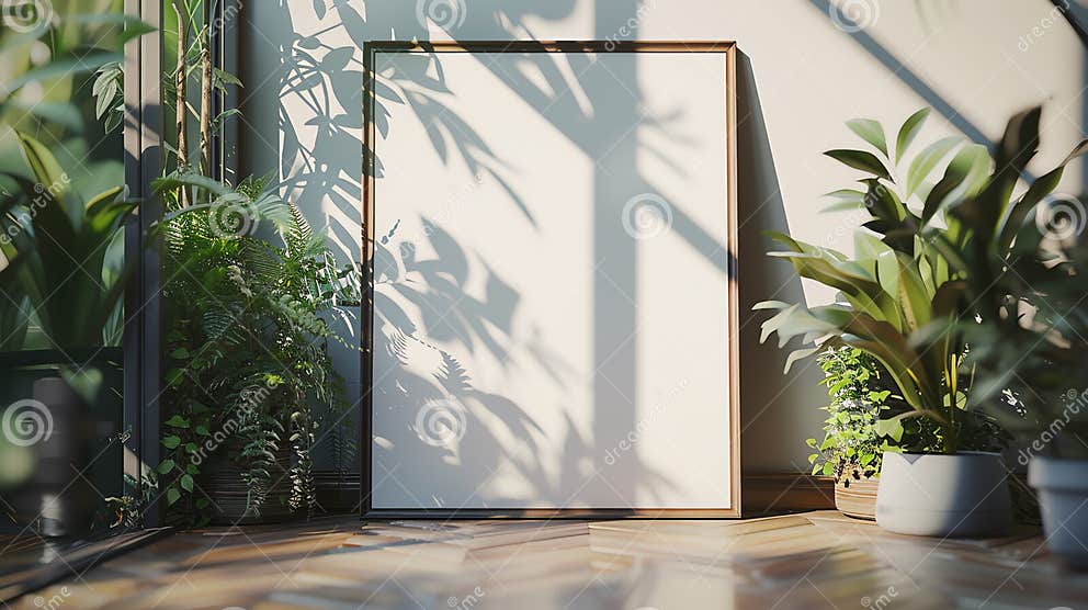 Mock Up of a Picture Frame in Modern Interior. Stock Illustration ...