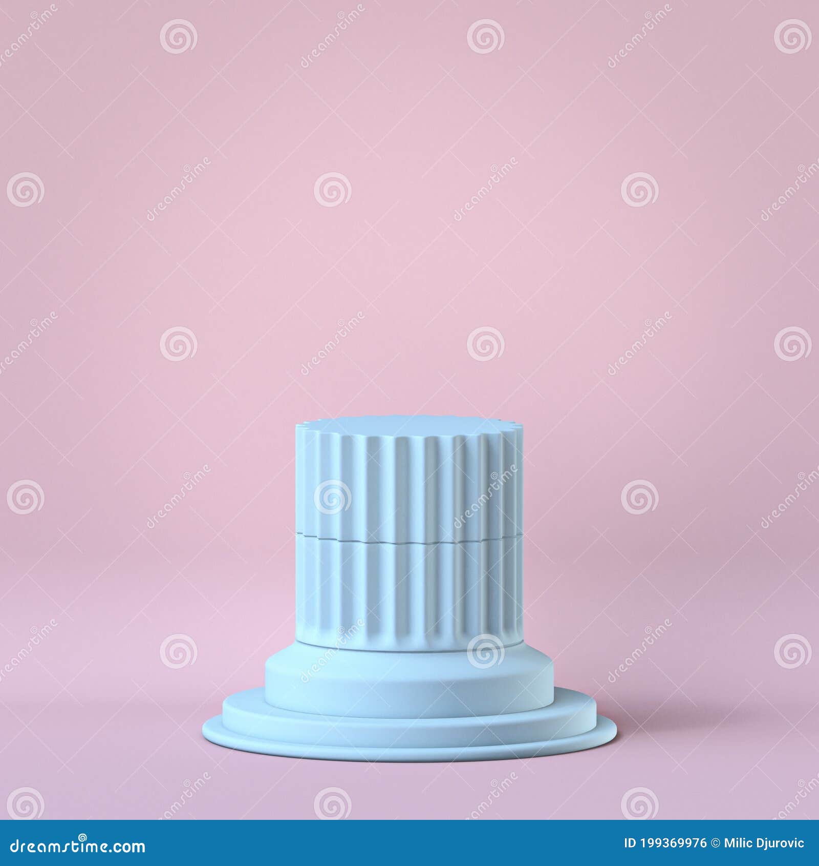 Mock Up Podium for Product Presentation Blue Column 3D Stock ...