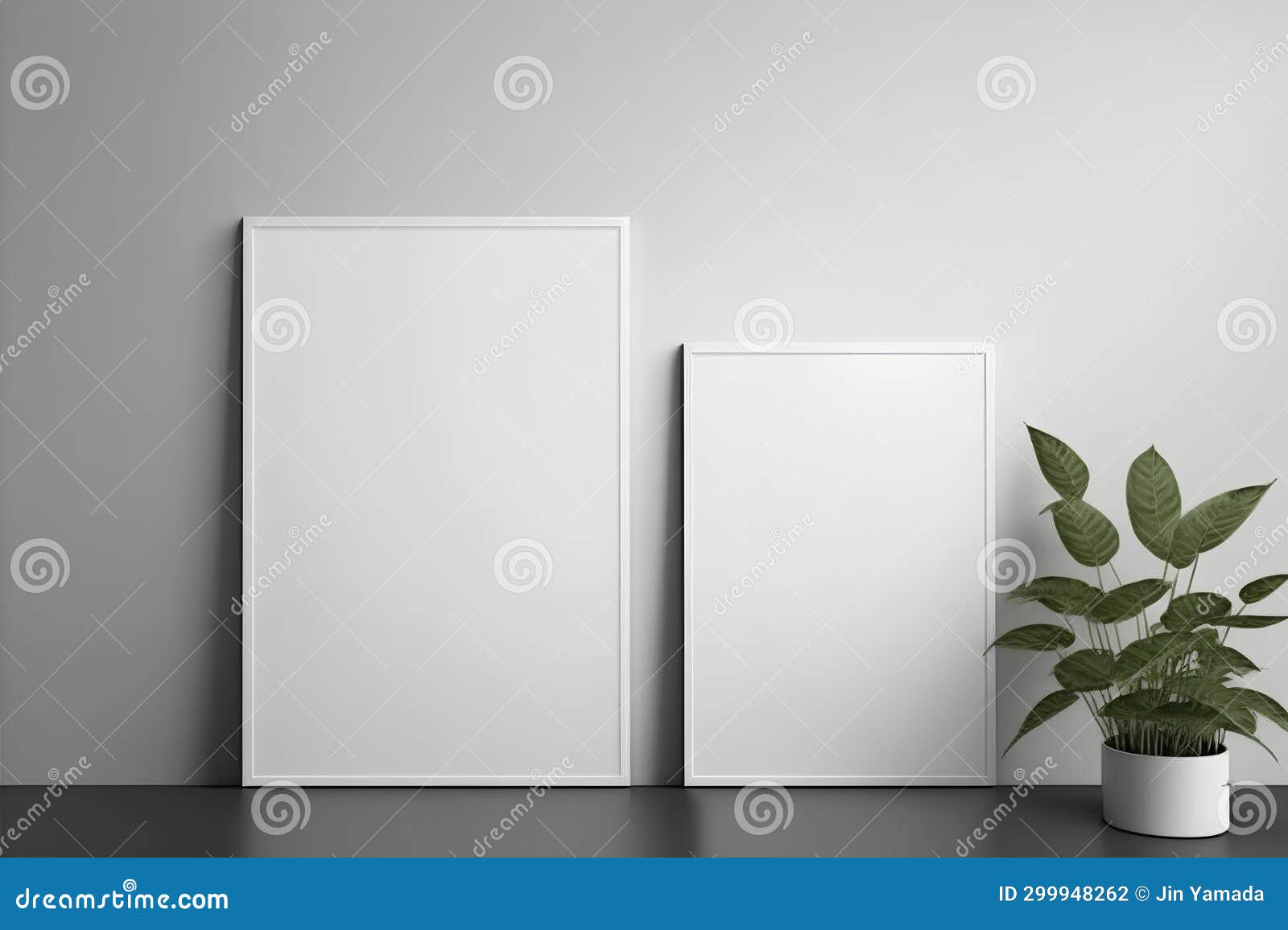 Mock Up Poster Frame in Modern Interior Background. 3d Render Stock ...