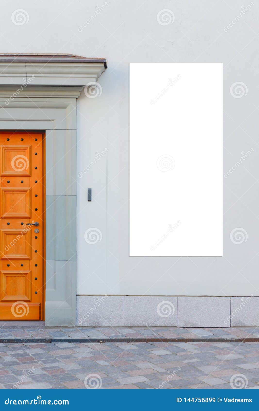 Mock Up. Rectangular Shape Billboard or Signboard on the Wall of ...