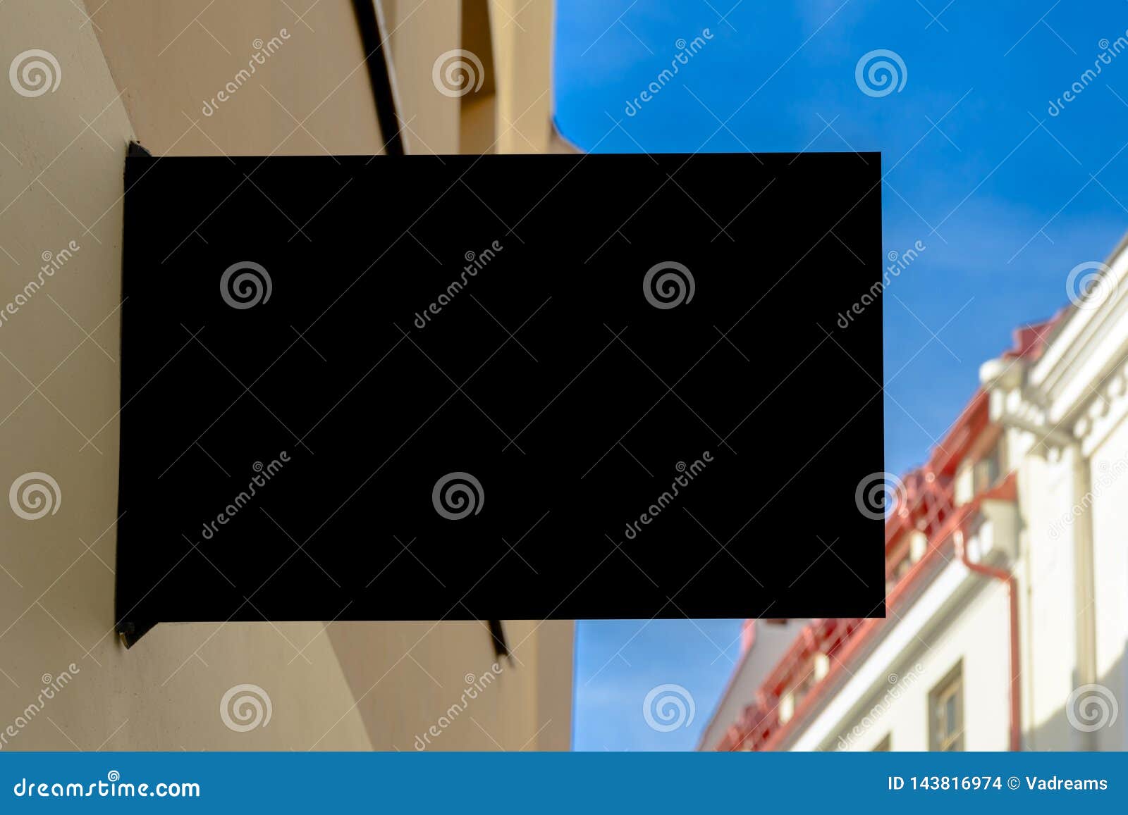 Mock Up. Rectangular Shape Signboard on the Wall of Classical ...