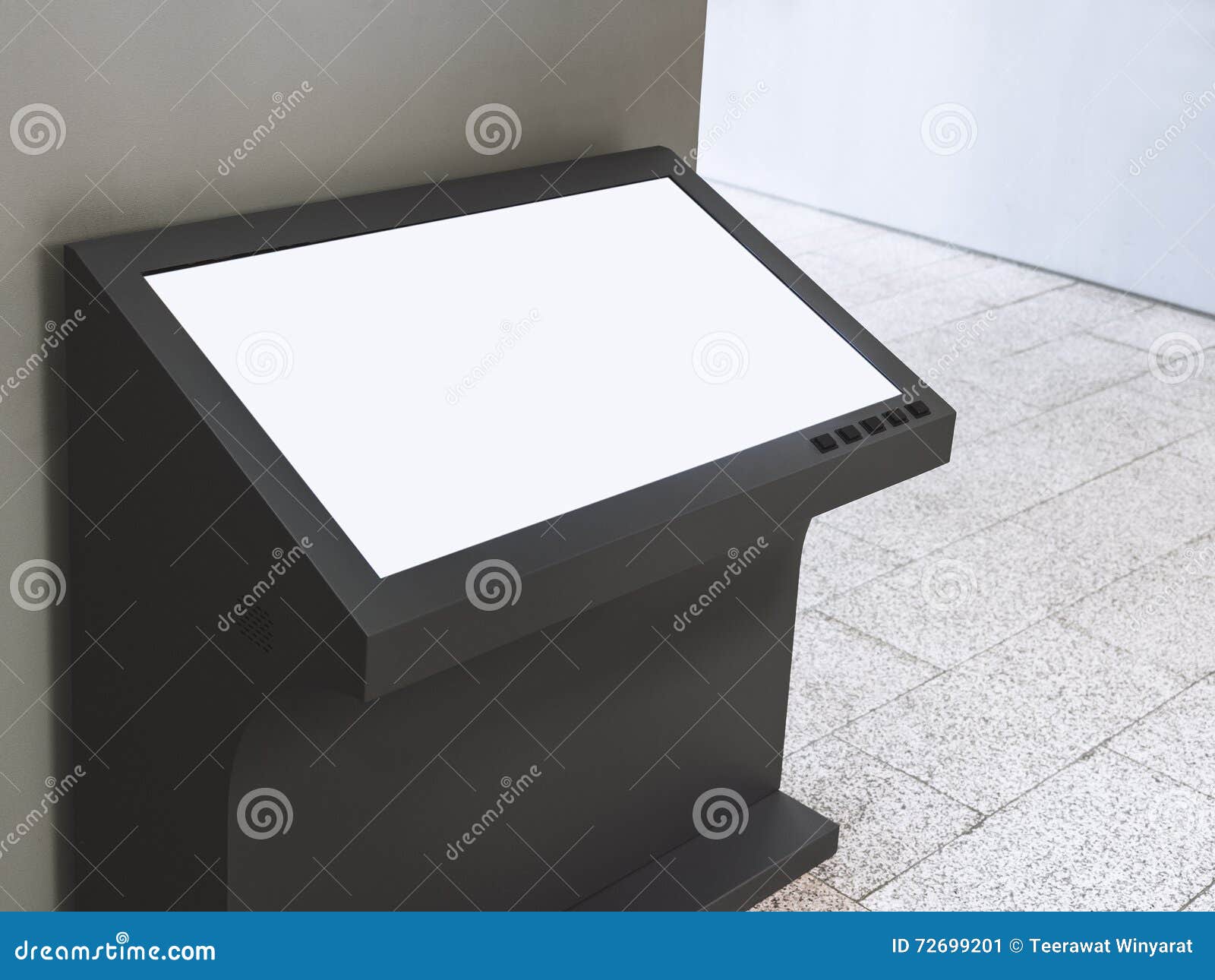 Mock Up Signage Stand Blank Screen Information Display Stock Image ...