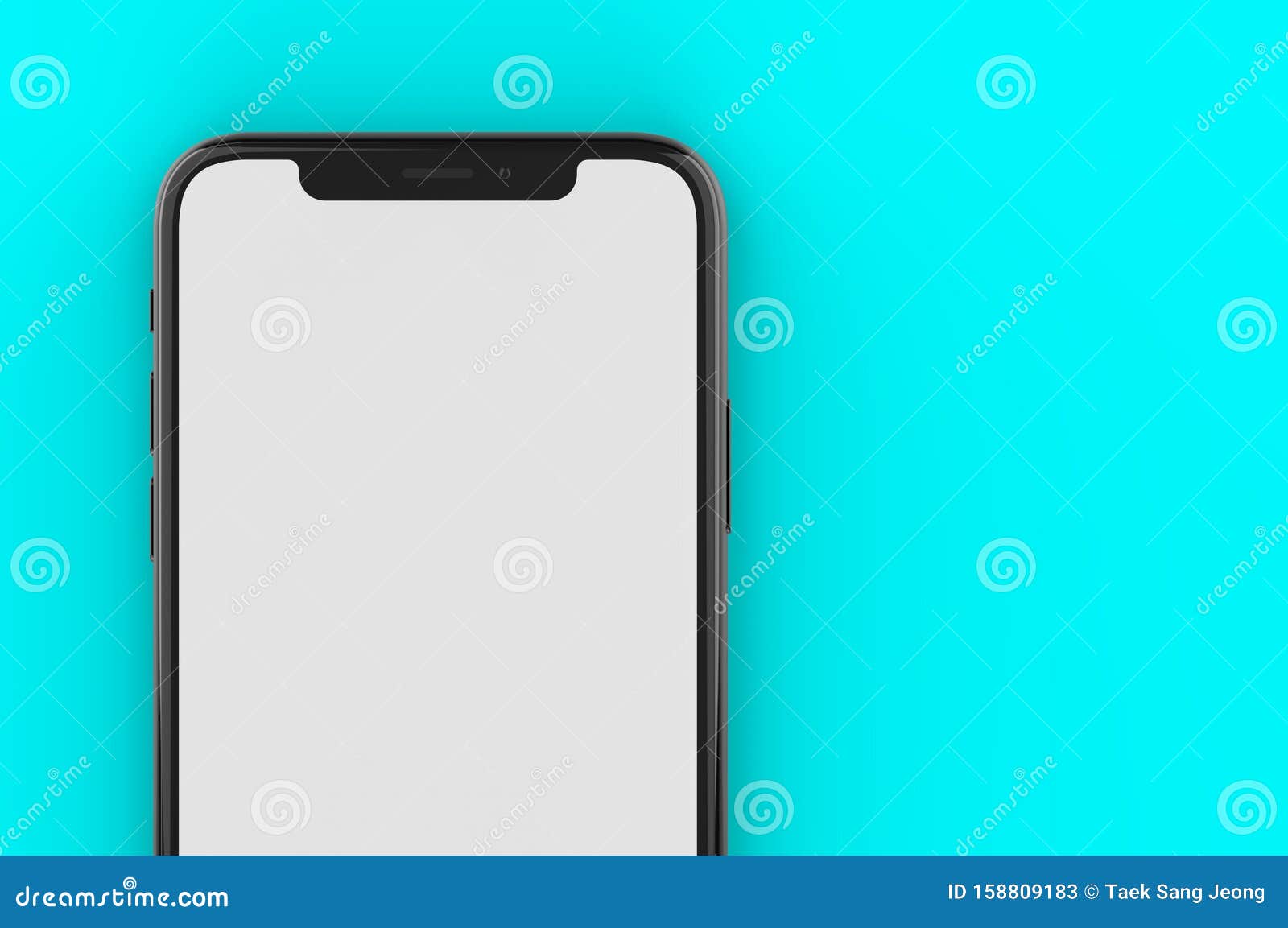 Mock-up Smart Phone Empty Screen Close-up View Stock Illustration ...