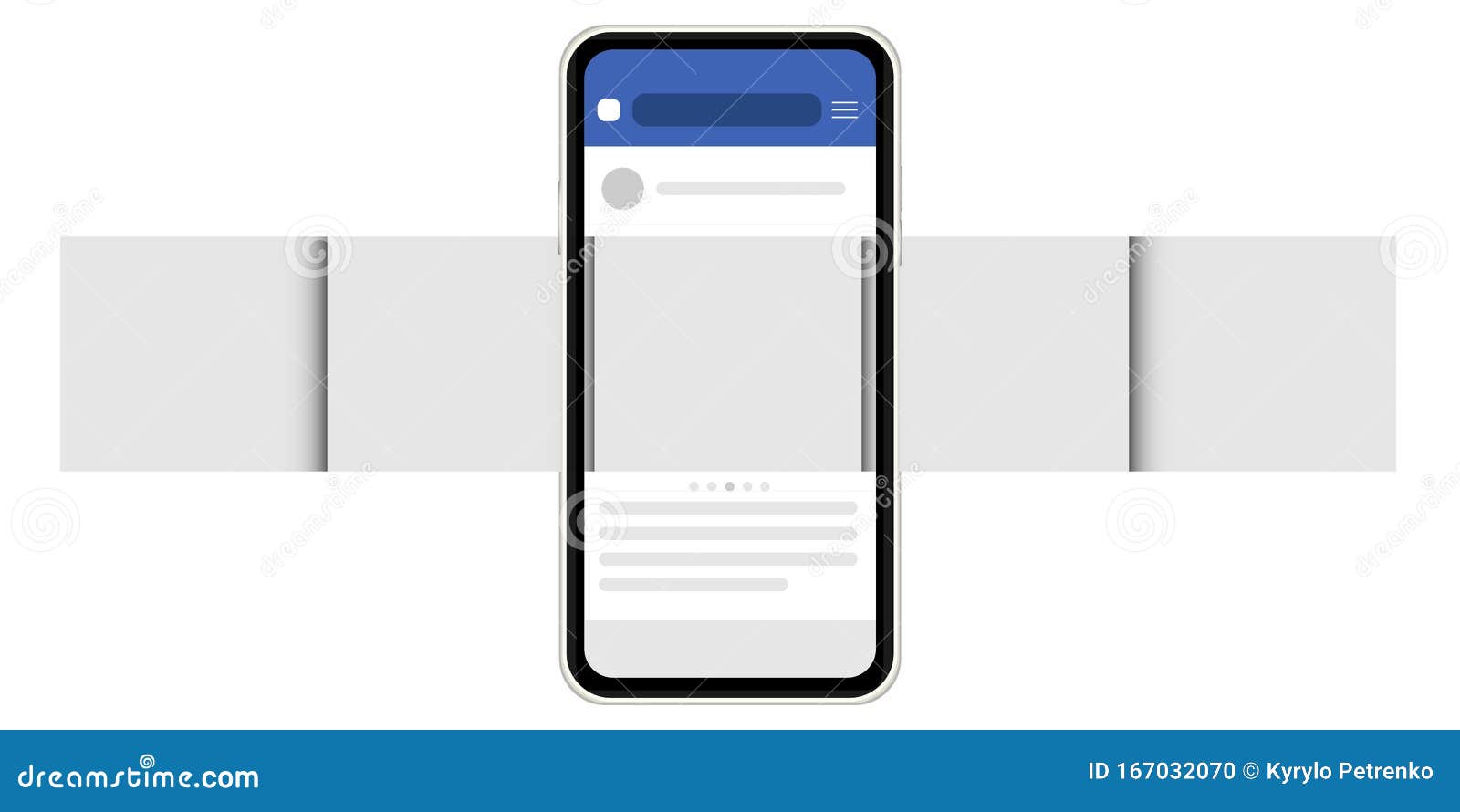 Mock Up. Social Network. Interface Carousel Stock Illustration ...
