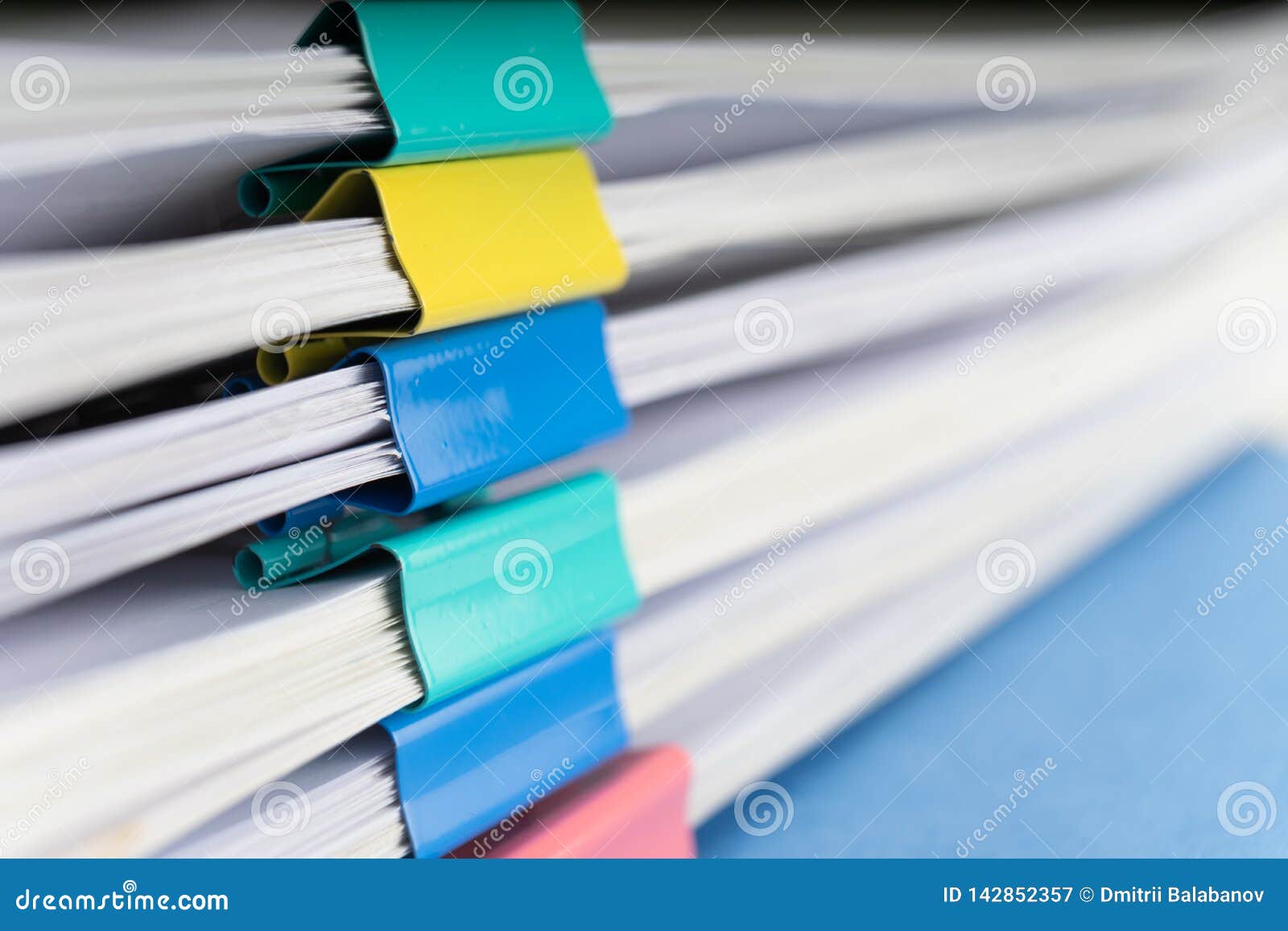 Mock Up, Stack of Papers Documents in Archives Files with Paper Clips ...