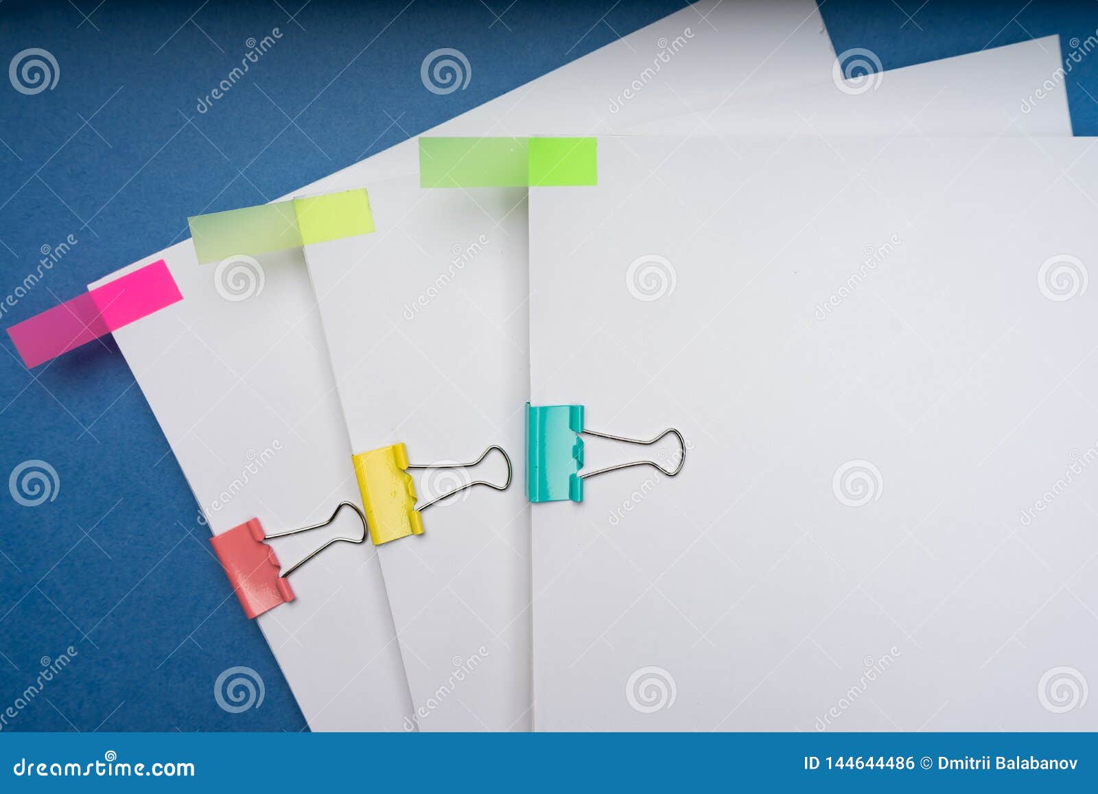 Mock Up, Stack of Papers Documents in Archives Files with Paper Clips ...