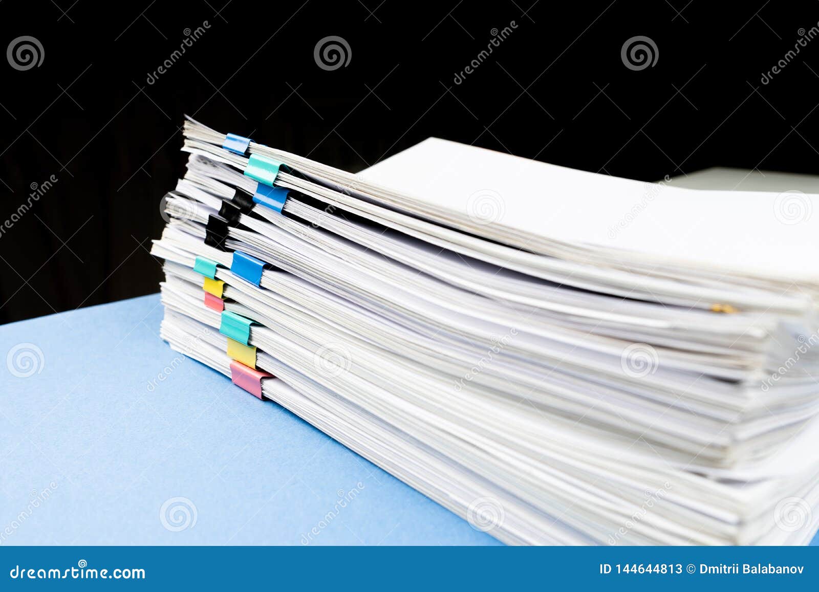 Mock Up, Stack of Papers Documents in Archives Files with Paper Clips ...