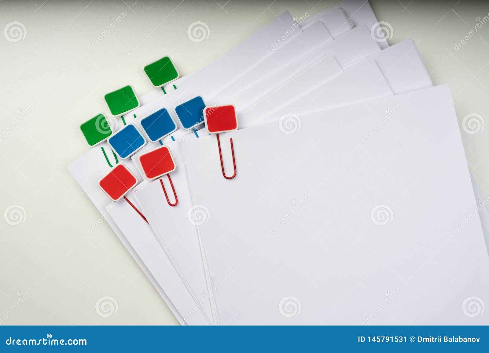 Mock Up, Stack of Papers Documents in Archives Files with Paper Clips ...