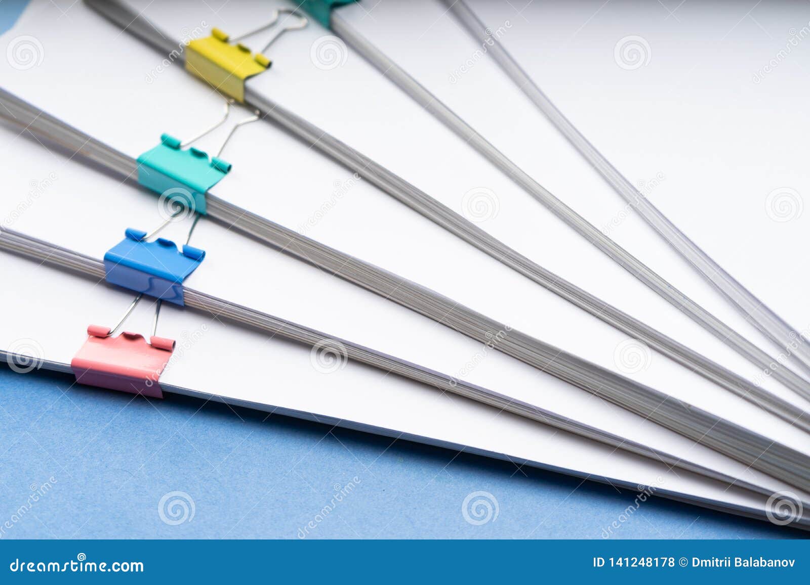 Mock Up, Stack of Papers Documents in Archives Files with Paper Clips ...