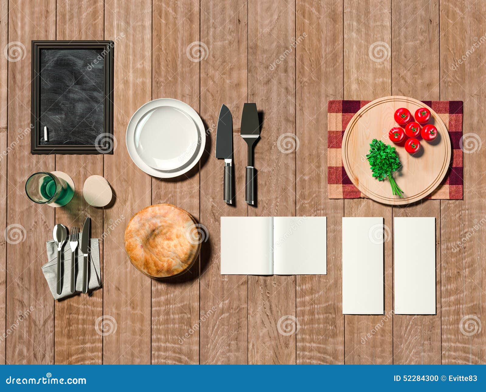 Mock Up Template with Cooking Utensil. Stock Photo - Image of dinner ...
