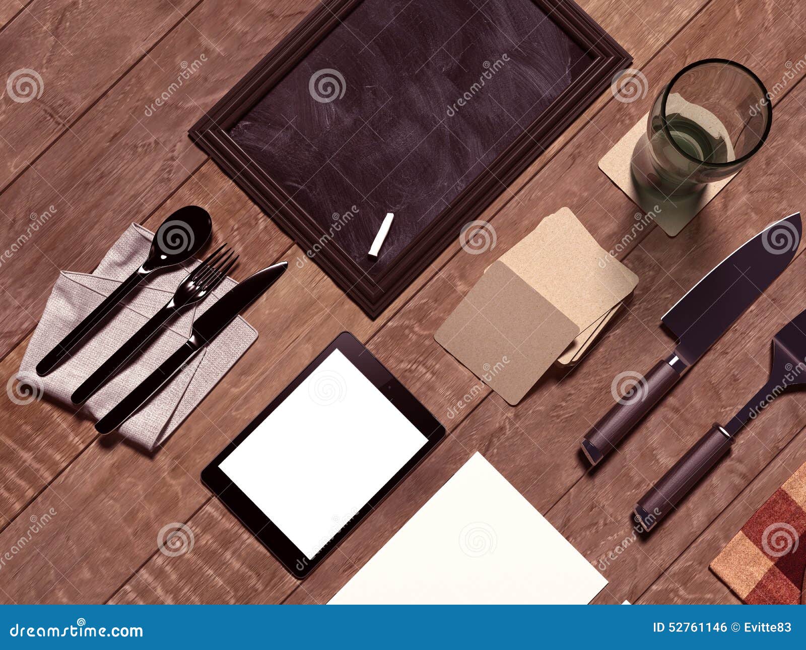 Mock Up Template with Cooking Utensil. Stock Illustration ...