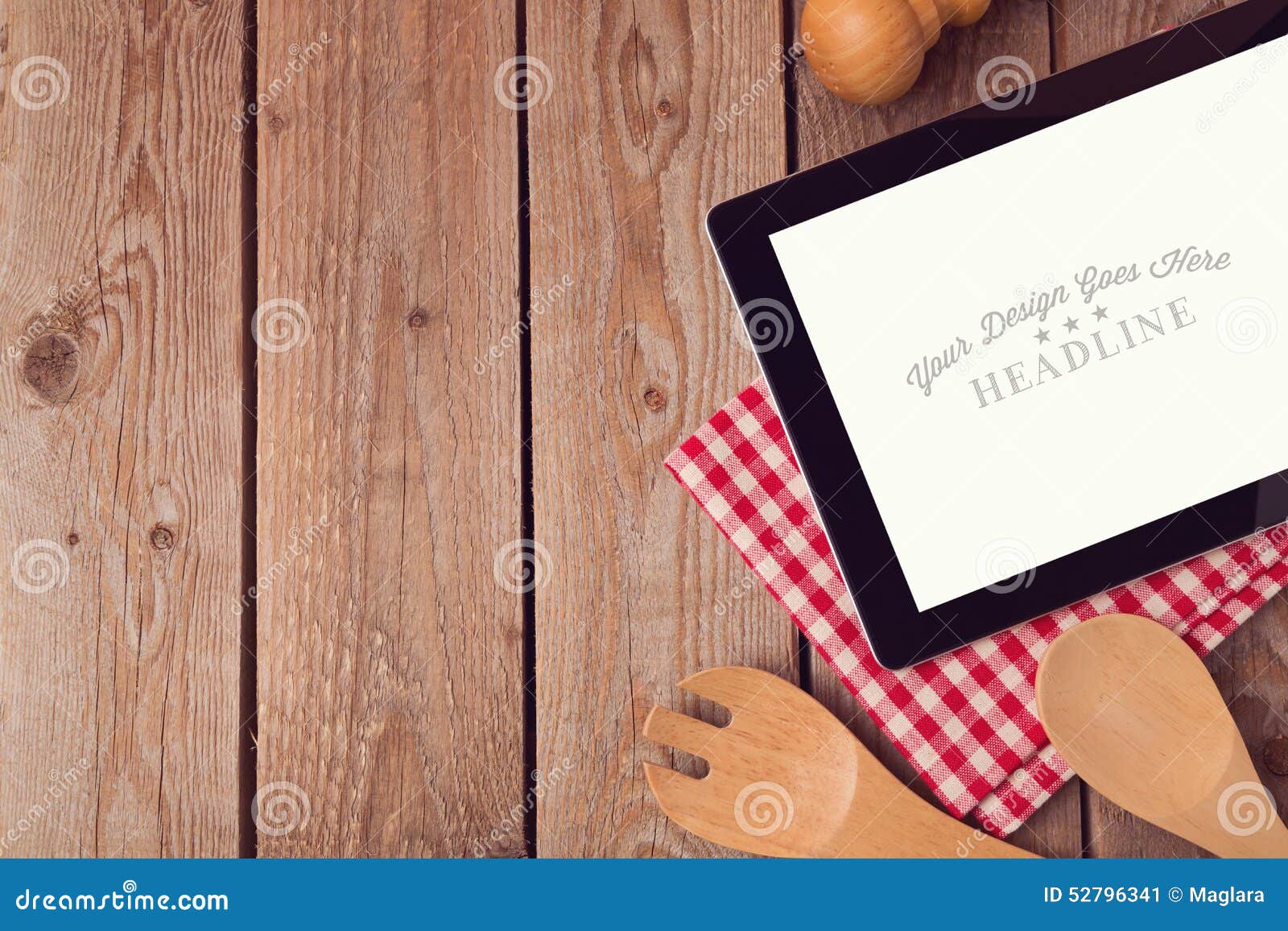 Mock Up Menu Frame Template On Table Bar Brick Wall Background Stock ...