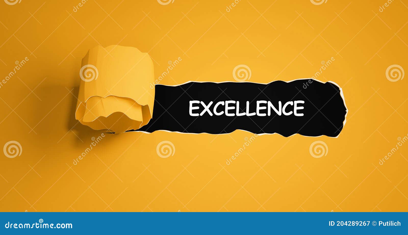 Mock Up with Torn Paper EXCELLENCE Text Stock Image - Image of speech ...