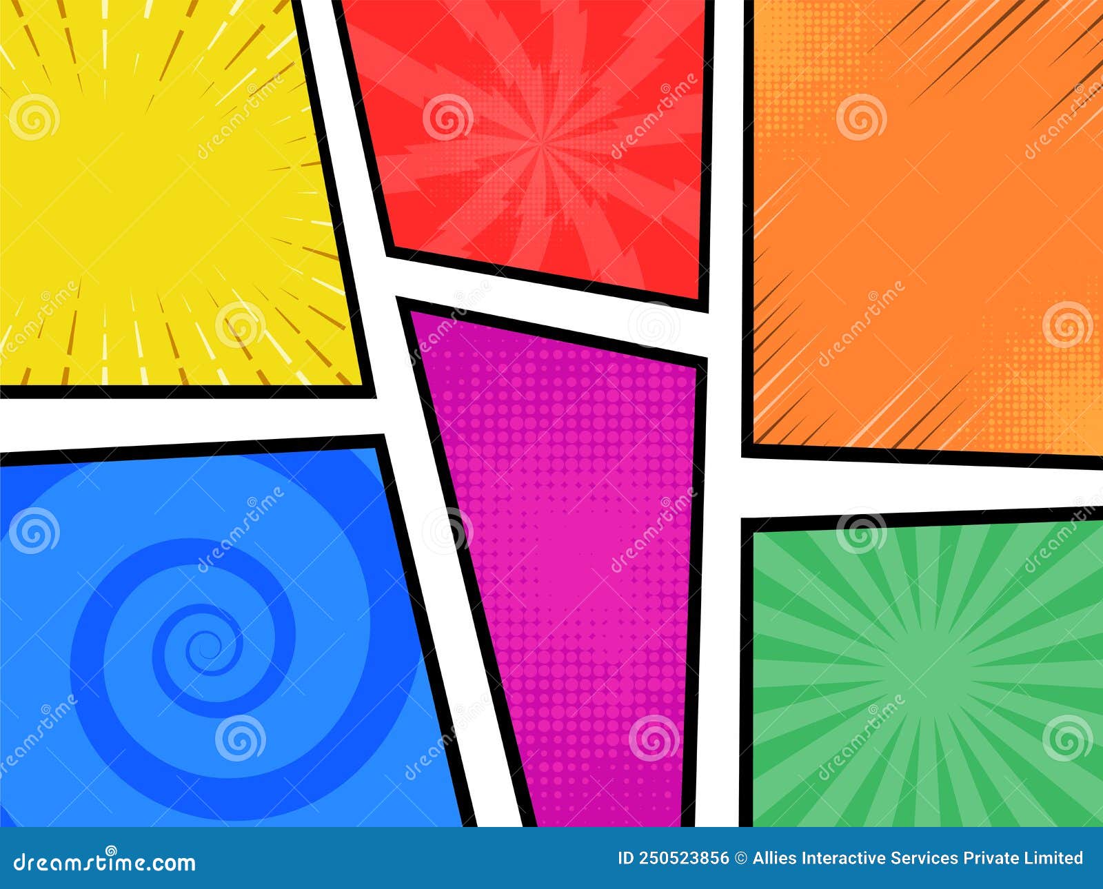 Mock Up Of A Typical Comic Book Page Vector Comics Pop Art Superhero