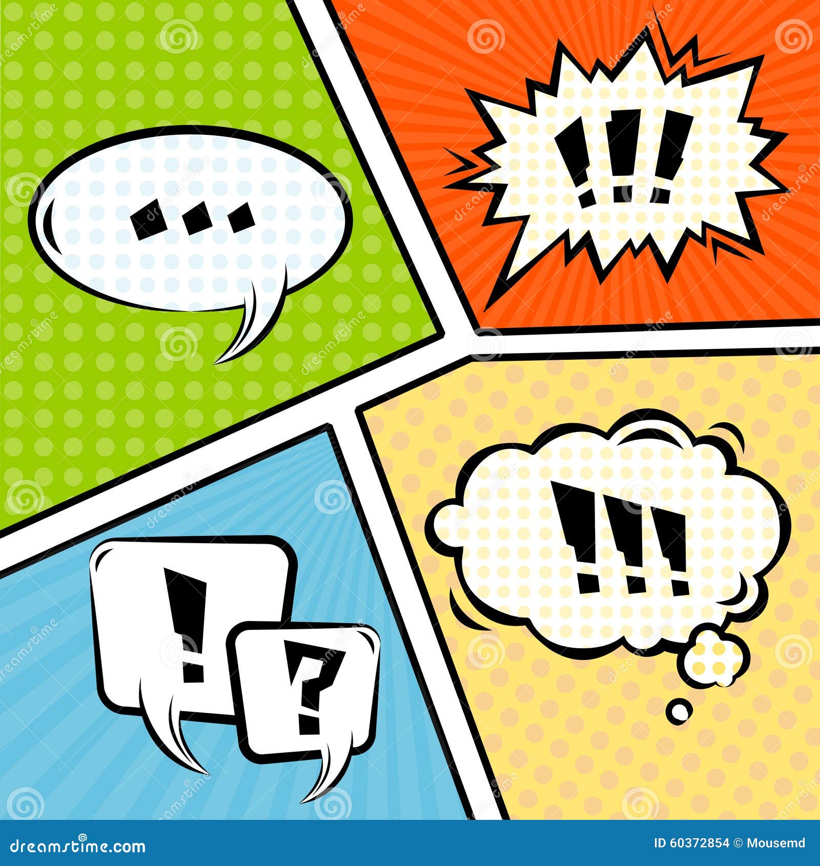 Mock-up Of A Typical Comic Book Page. Vector Comics Pop Art Superhero ...