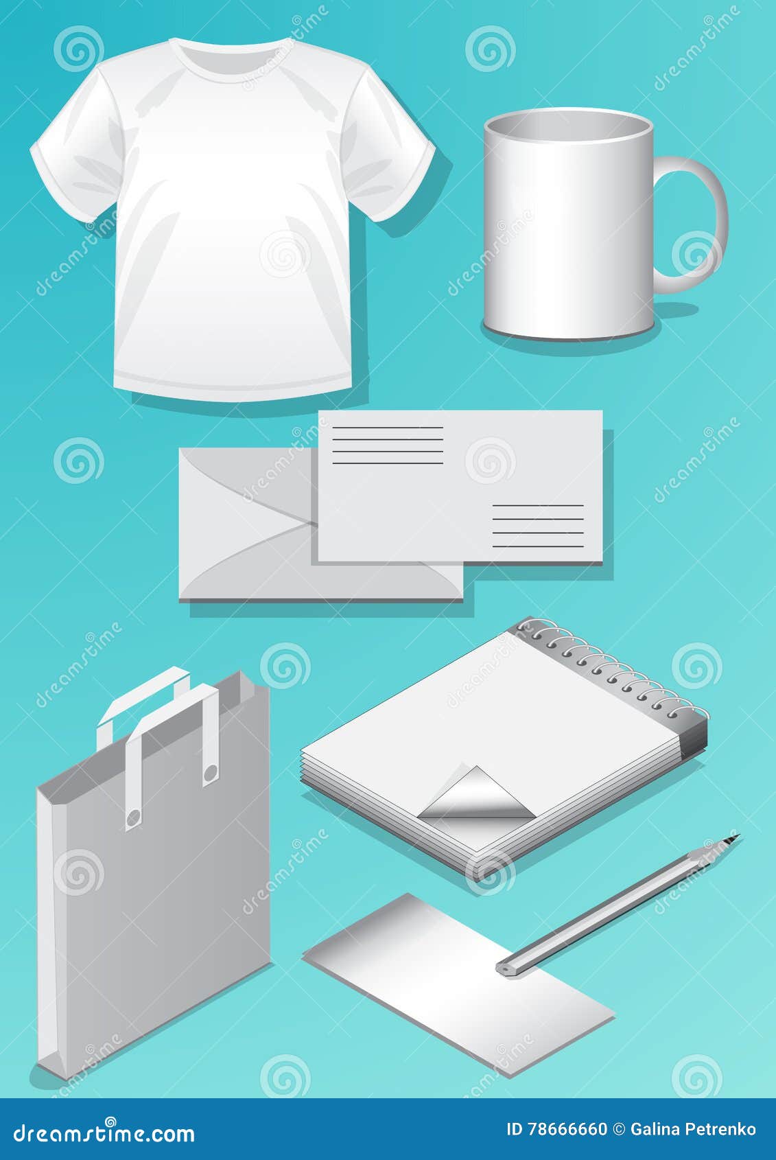 Mock-up Vector Illustration of a Set of Objects for the Company for ...