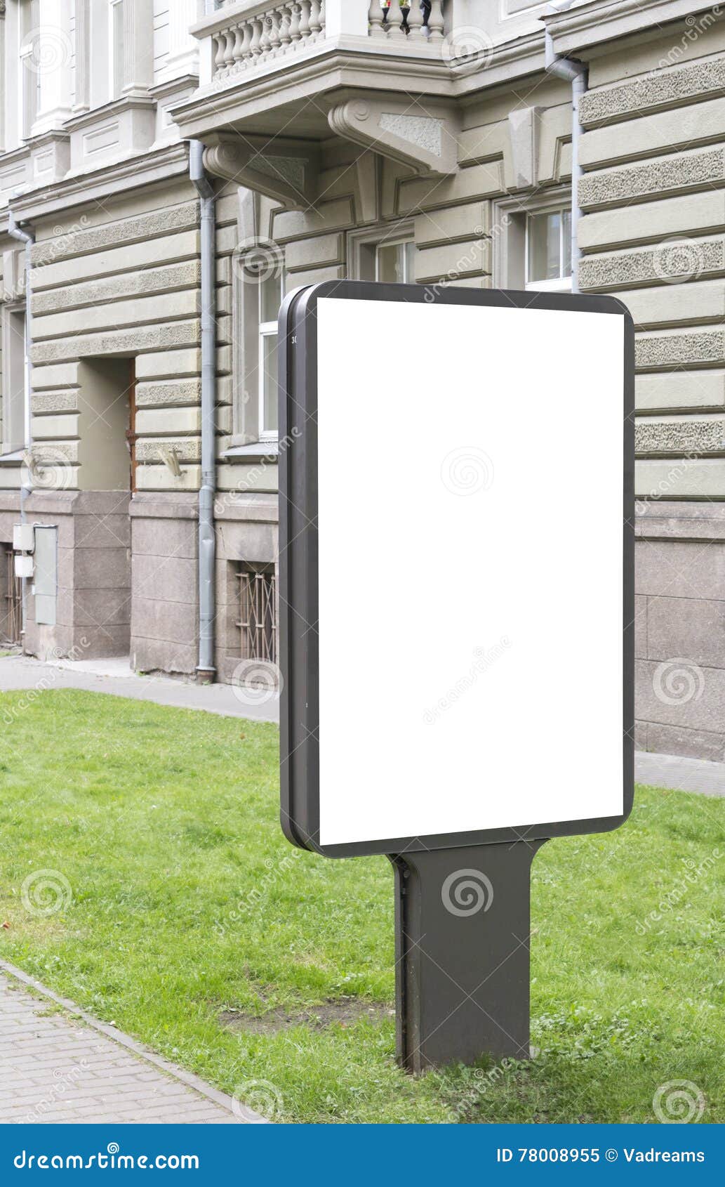 Mock Up. Vertical Blank Billboard with Copy Space for Text Message or ...
