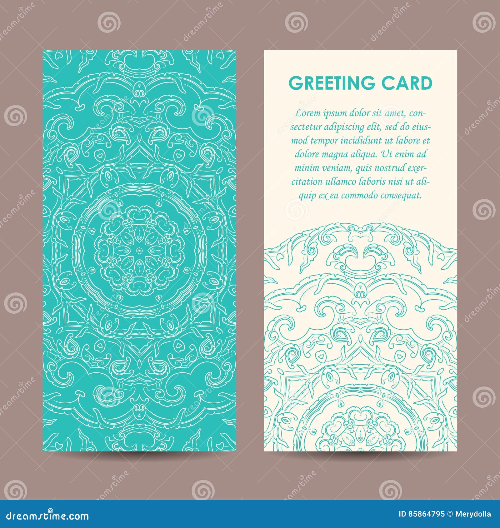 Mock Up of Vintage Greting Card Illustration Stock Illustration ...