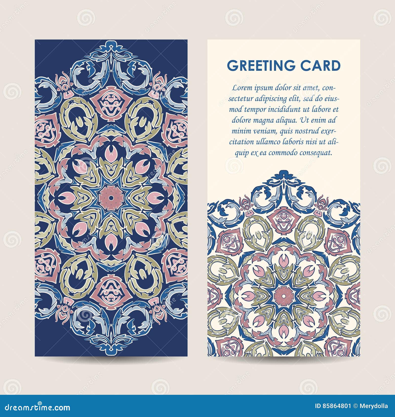 Mock Up of Vintage Greting Card Illustration Stock Illustration ...