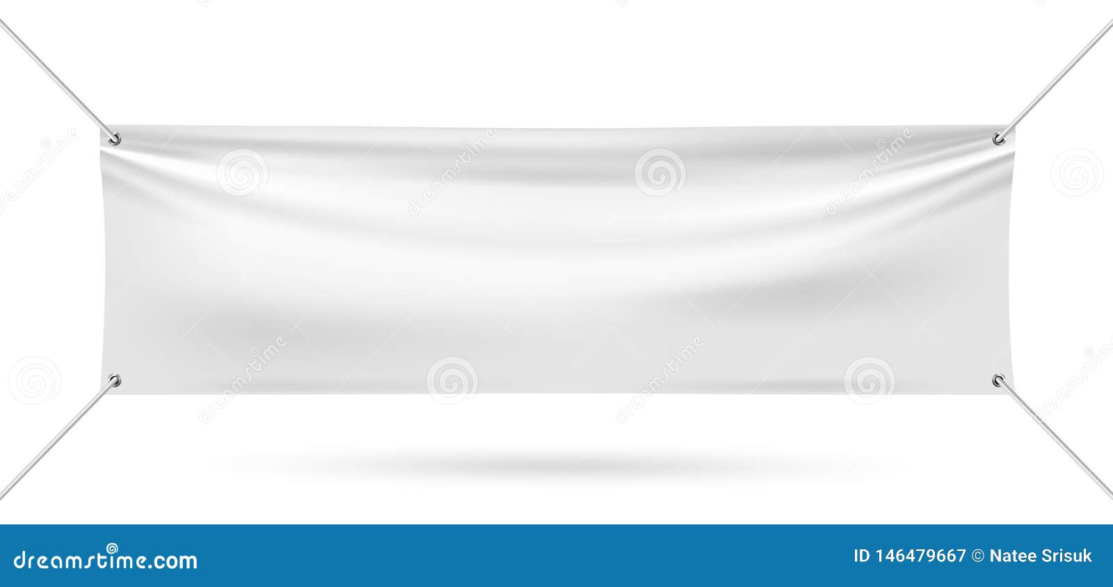 Mock Up Vinyl Banner on White Background Vector Illustration Stock ...