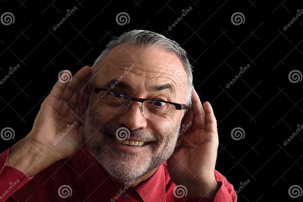 Mocking man on black stock photo. Image of detail, formal - 116392786