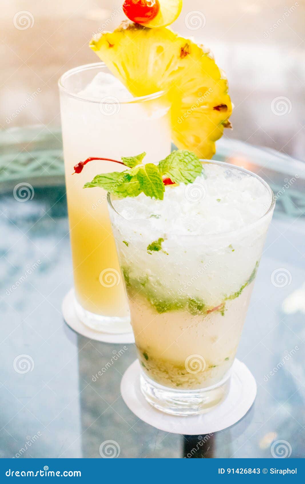 Mocktails glass stock image. Image of party, green, juice - 91426843