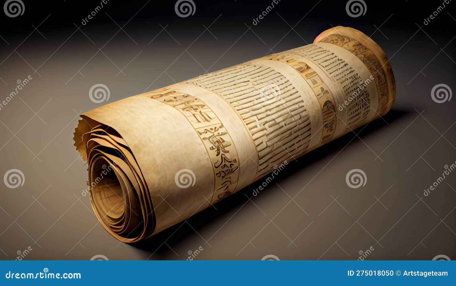 Mockup Of An Ancien Parchment Sroll On Alpha Transparent Background. AI ...
