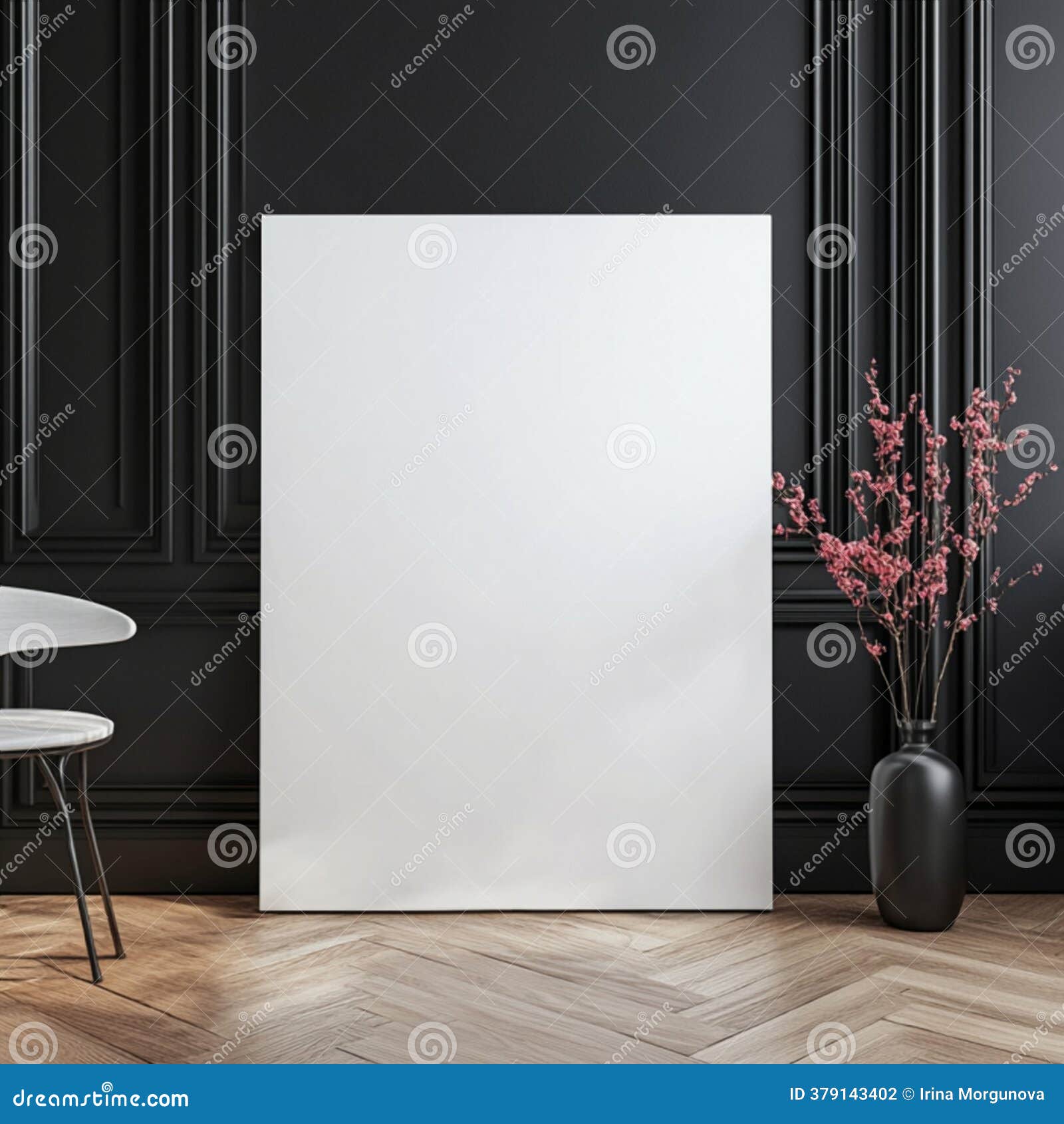 Mockup Artist Canvas In Vertical Format On Black Background. Format ...