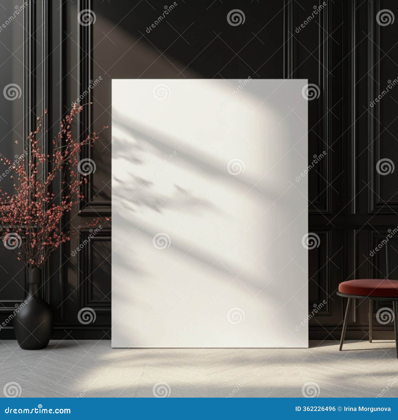 Mockup Artist Canvas In Vertical Format On Black Background. Format ...
