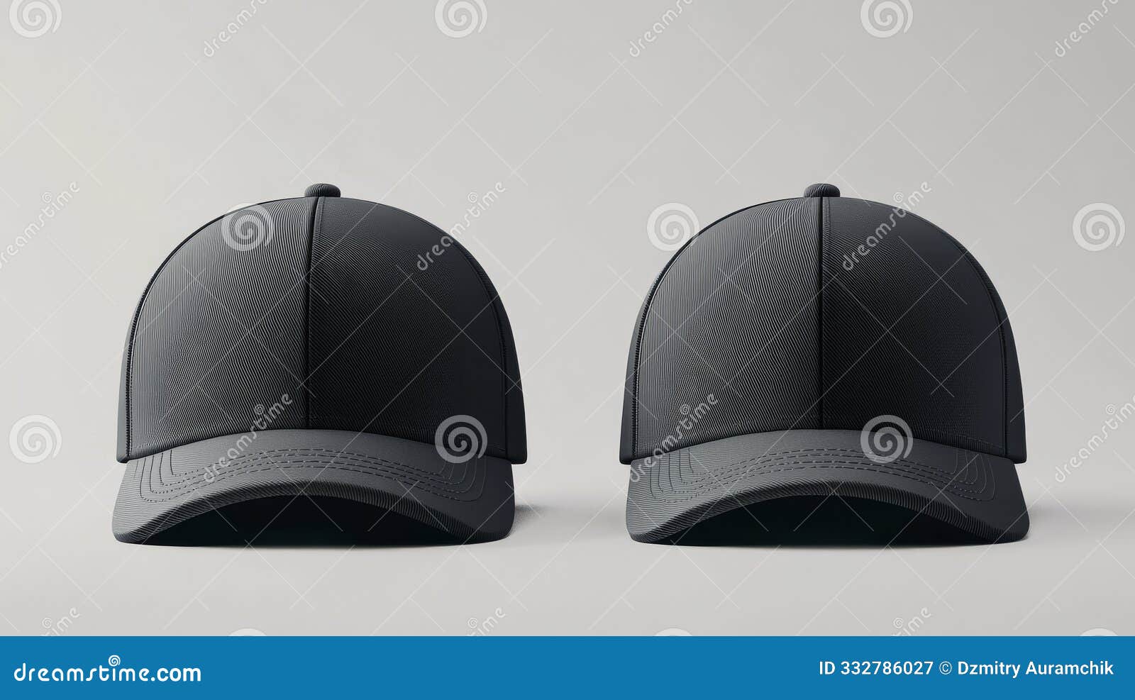 A Mockup Baseball Cap in Angles Showing Front and Back Views. Stock ...