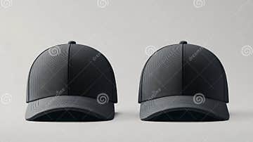 A Mockup Baseball Cap in Angles Showing Front and Back Views. Stock ...
