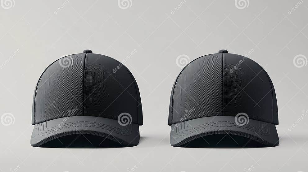 A Mockup Baseball Cap in Angles Showing Front and Back Views. Stock ...