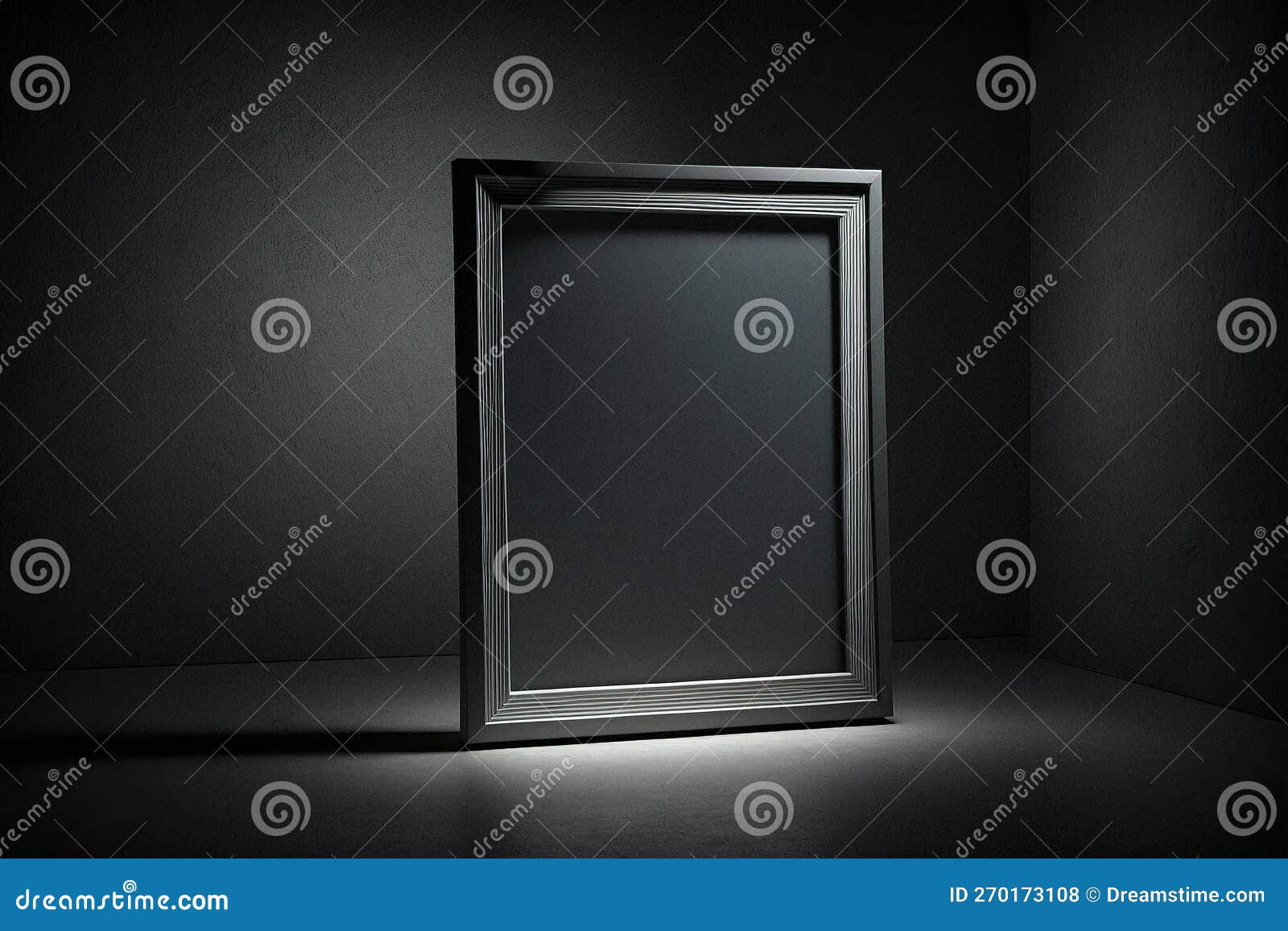 Mockup of Black Frame in Dark Interior Stock Photo - Image of design ...