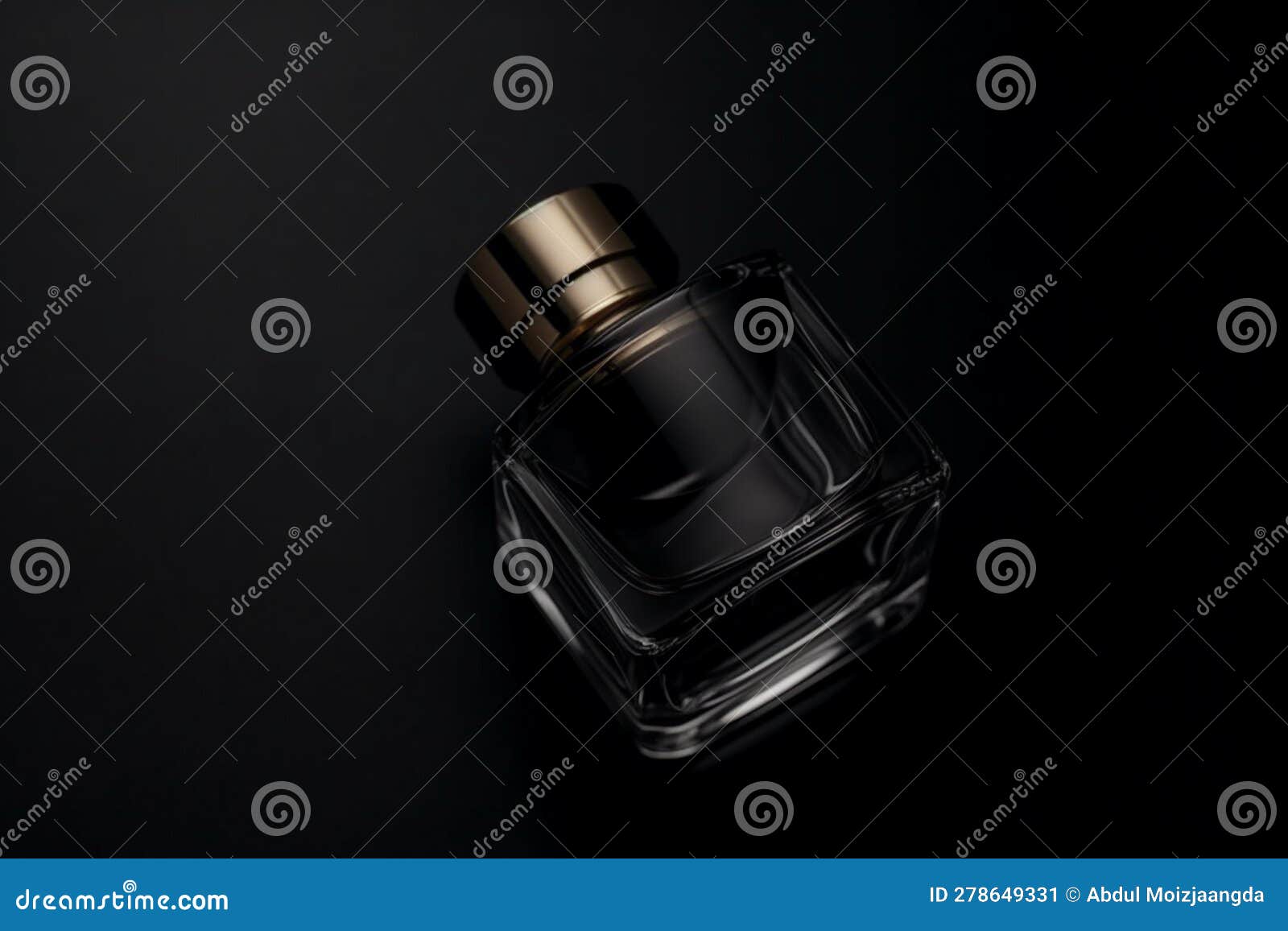Mockup of Black Fragrance Perfume Bottle Mockup on Dark Empty ...
